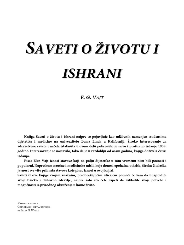 Saveti o Zivotu I Ishrani PDF | PDF