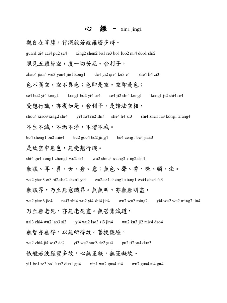 Xin Jing Pinyin