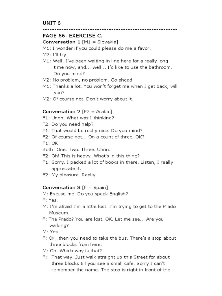 Unit 6 - Page 66. Exercise C | PDF | Baggage | Leisure