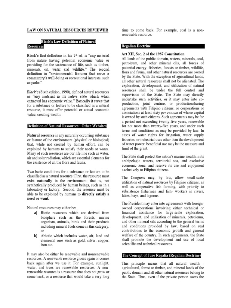 Natural Resources 1 | PDF | Resource | Ownership