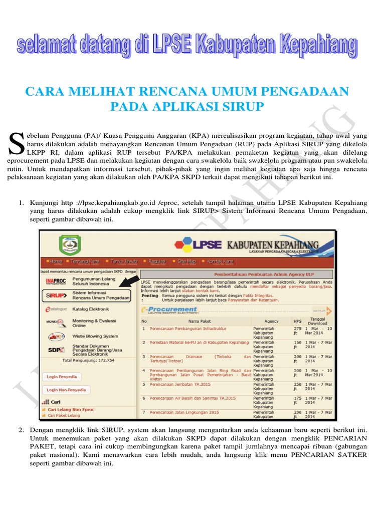 Panduan Lihat RUP di SIRUP LKPP | PDF | Komputer