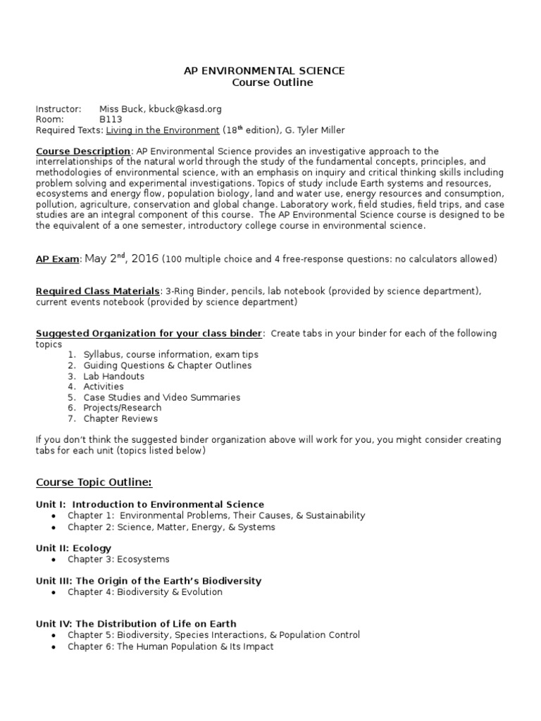 AP Environmental Science Guide | PDF | Sustainability | Ecosystem Services