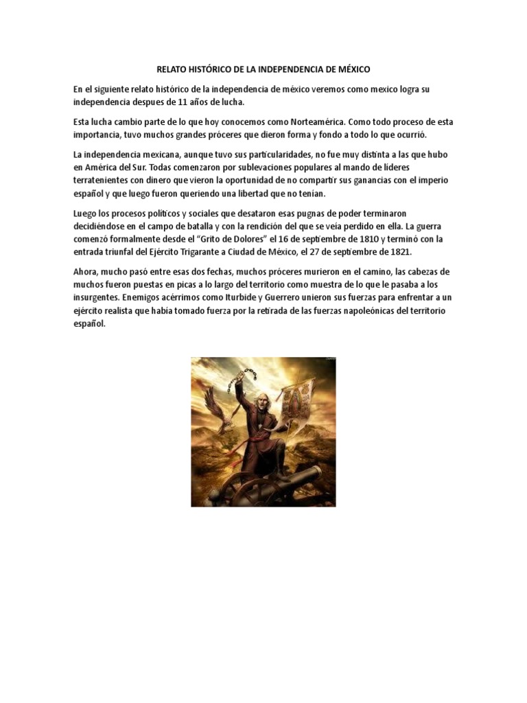 Relato Histórico de La Independencia de México