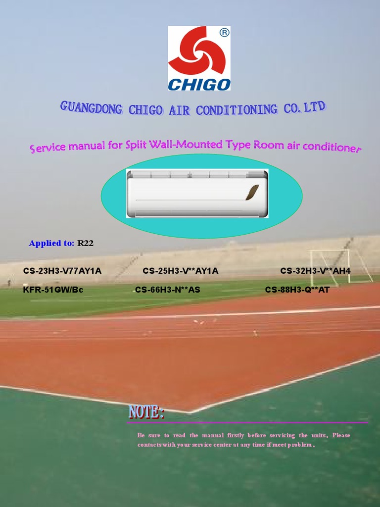 Chigo Service Manual Air Condition | PDF | Air Conditioning | Fires
