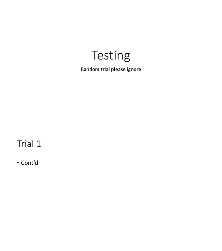 Testing: Random Trial Please Ignore | PDF