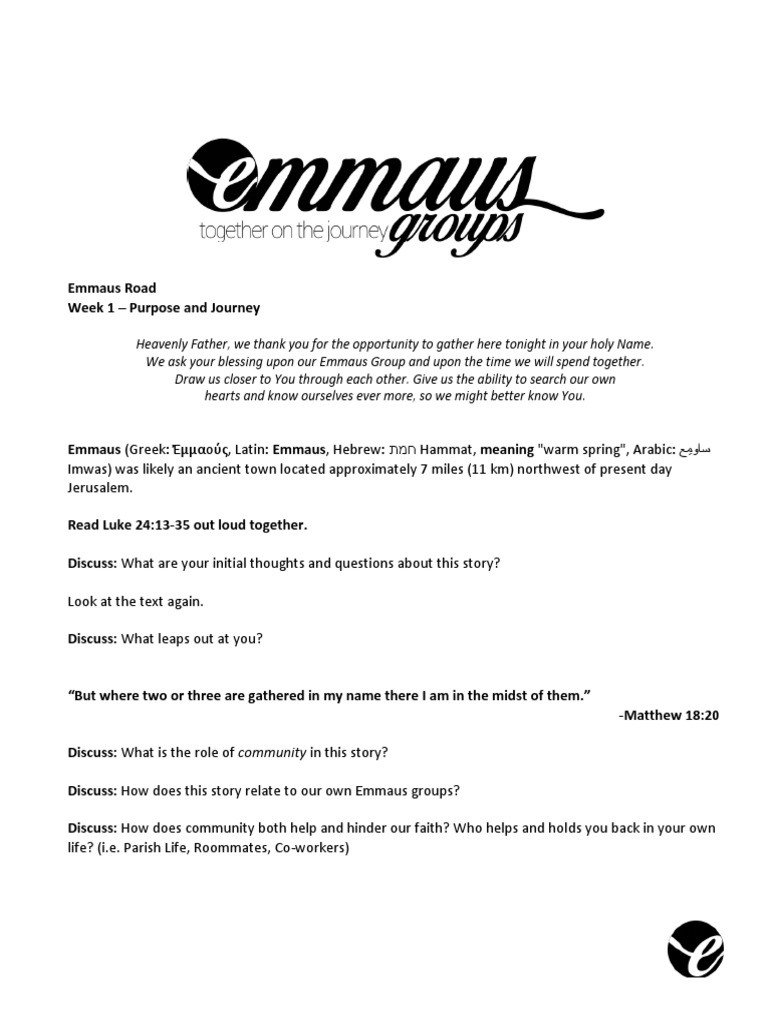 Understanding the Emmaus Journey | PDF | Eucharist | Mass (Liturgy)