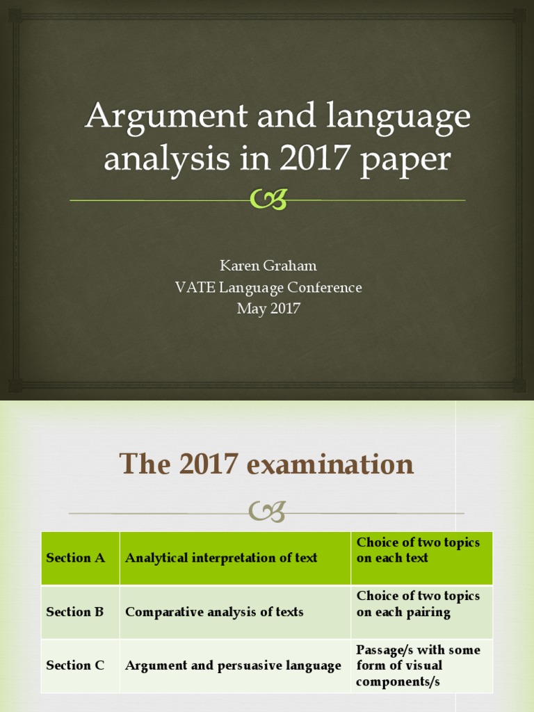 VCE Argument Analysis Guidelines | PDF | Argument | Rhetoric