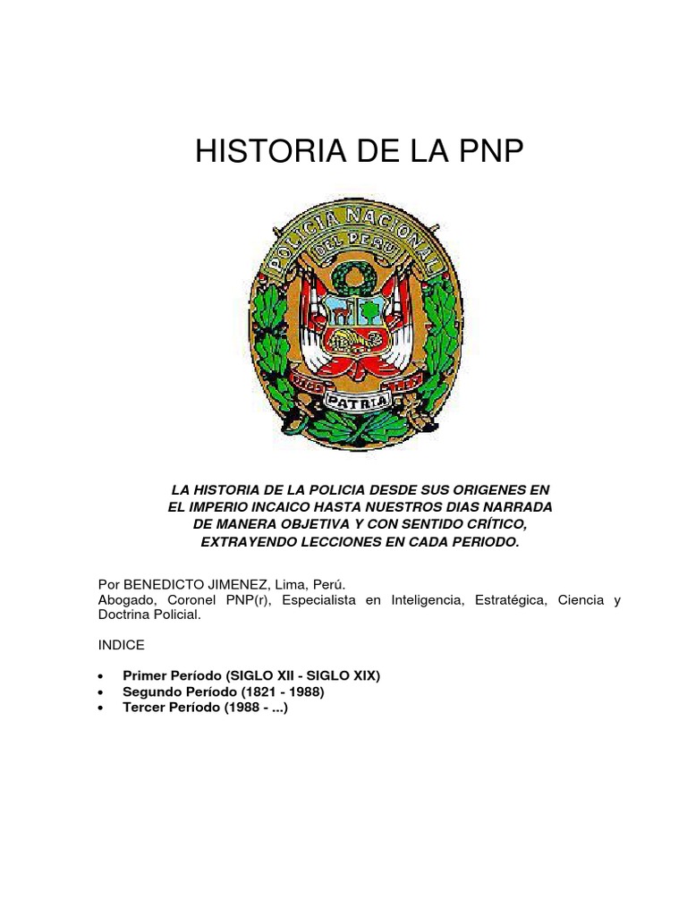 Historia de La PNP | PDF | Seguridad nacional | Gobierno