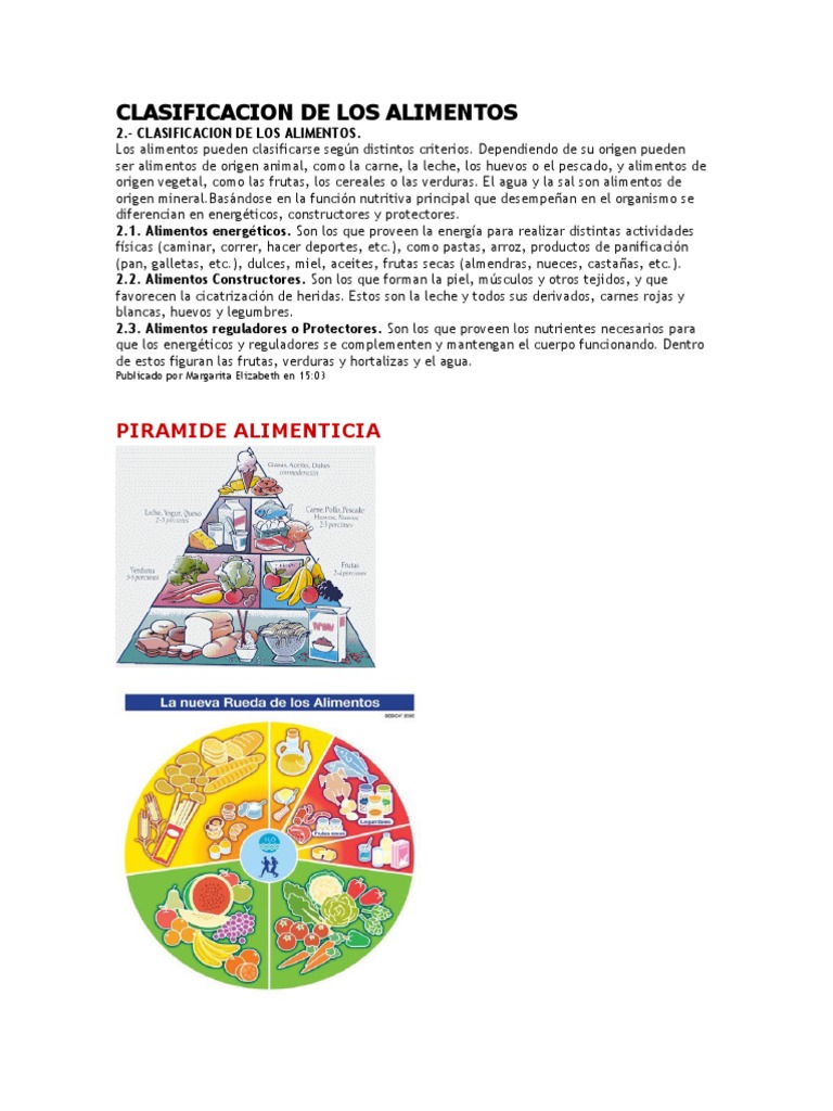 Clasificación de Alimentos por Función | PDF | Nutrientes | Alimentos