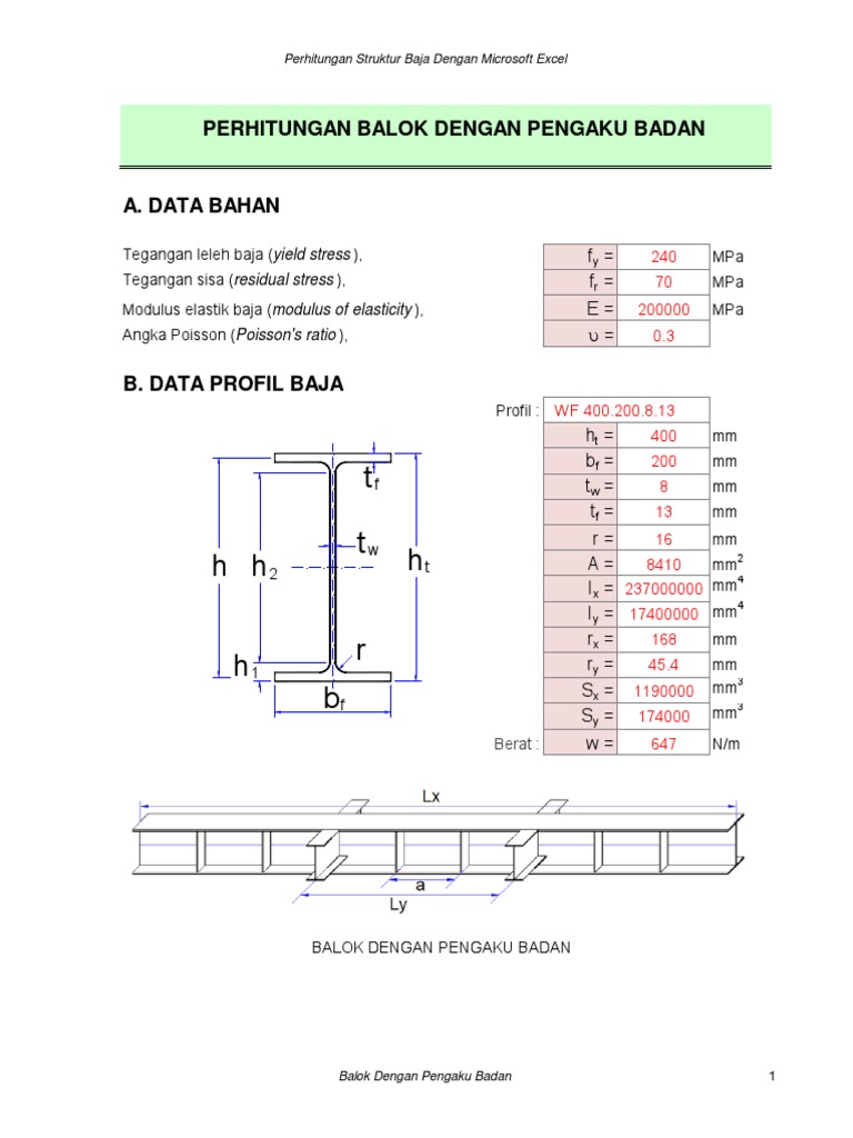 Balok Baja DG Pengaku | PDF