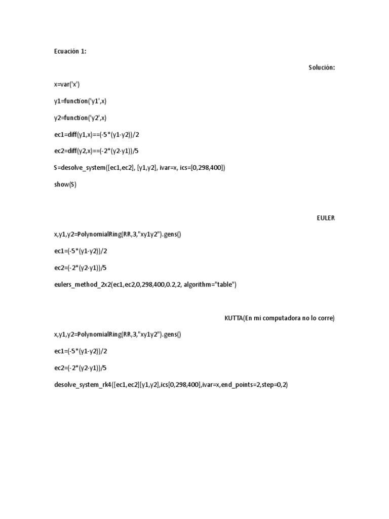 Ejemplos de Codigos en Sagemath | PDF