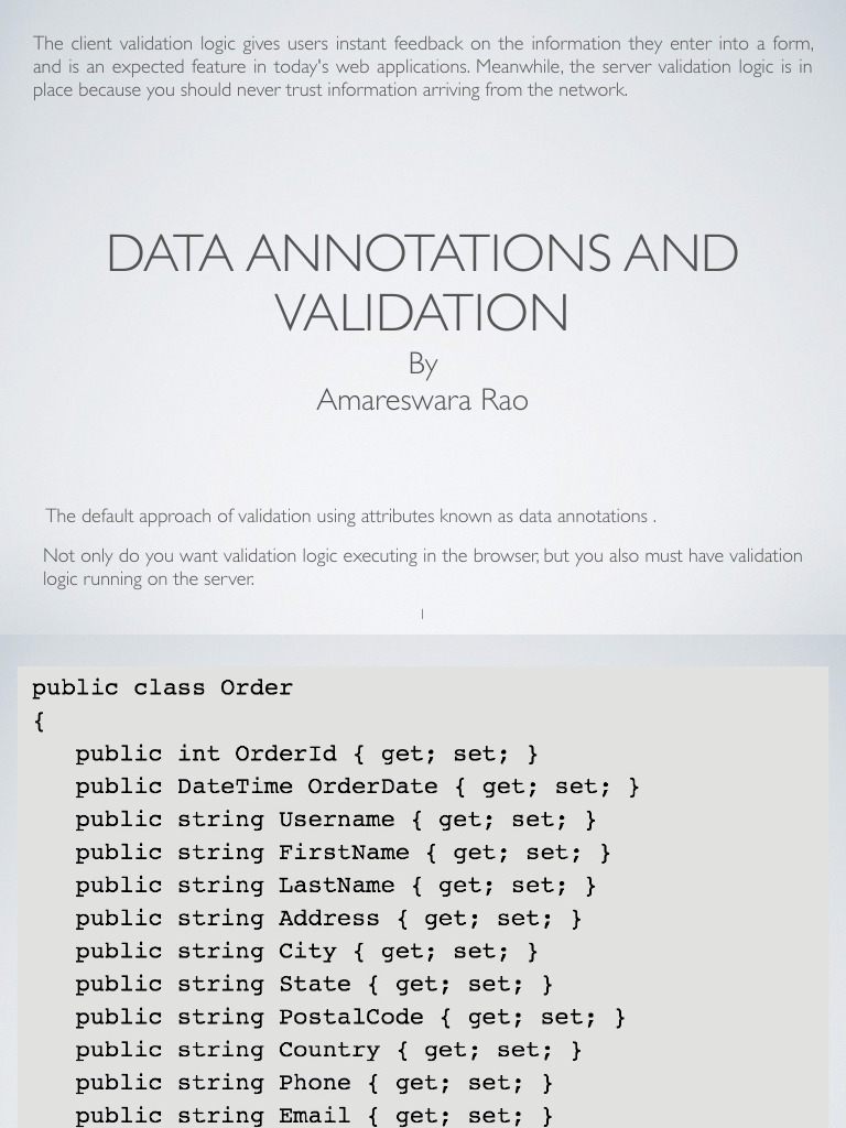 Data Annotations And Validation Data Type Model View Controller