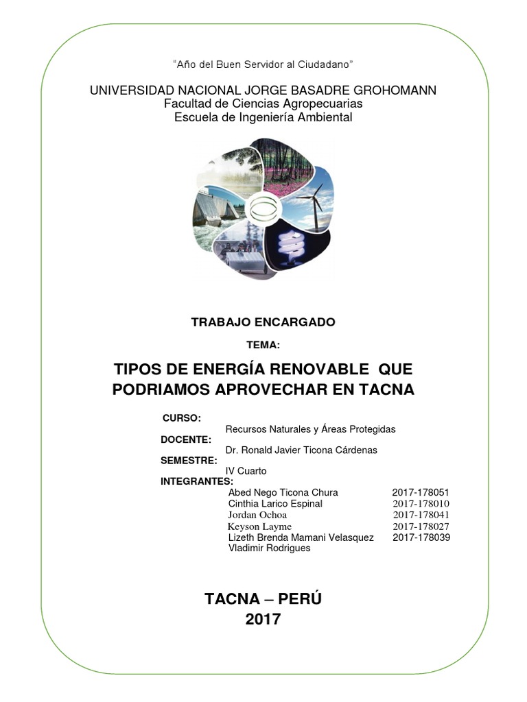 Energias Renovables en Tacna | PDF | Energía solar | Energía geotérmica