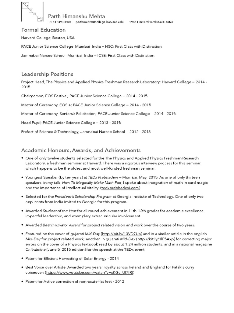 Parth Mehta | PDF | Schools | Science