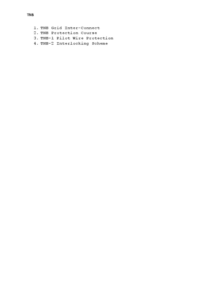TNB Grid Protection and Interlocking Guide | PDF