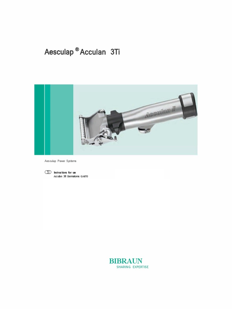 Acculan 3ti Dermatome GA670 SOP-AIC-5000903 (TA013000) | PDF ...