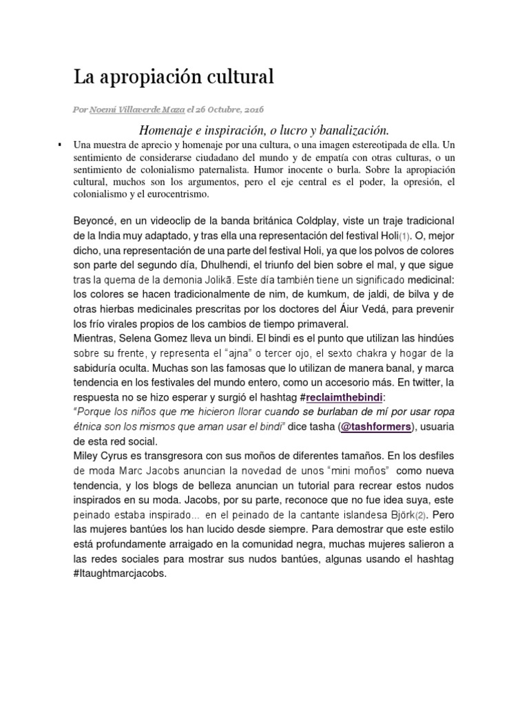 La Apropiación Cultural