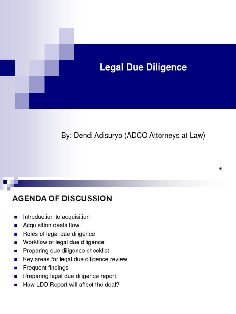 LDD | PDF | Due Diligence | Mergers And Acquisitions