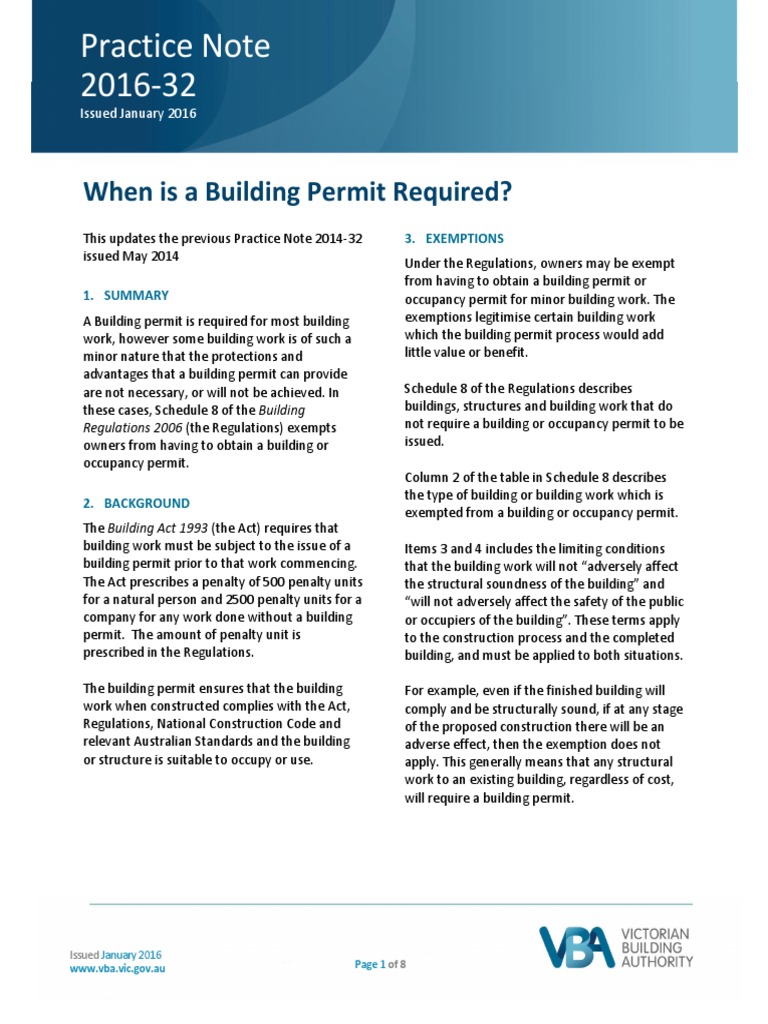 PN 32 2014 When Is A Building Permit Required | PDF | Building | Roof