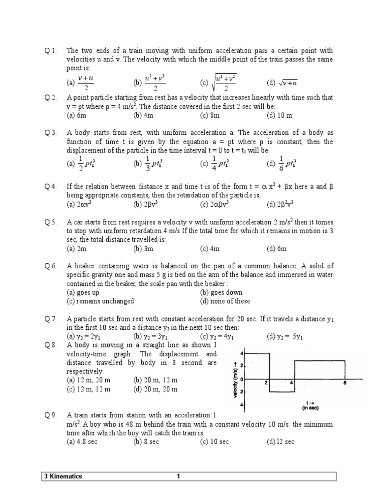 03 Kinematics | PDF | Acceleration | Velocity