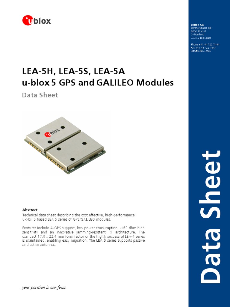 LEA-5H, LEA-5S, LEA-5A U-Blox 5 GPS and GALILEO Modules: Data Sheet ...