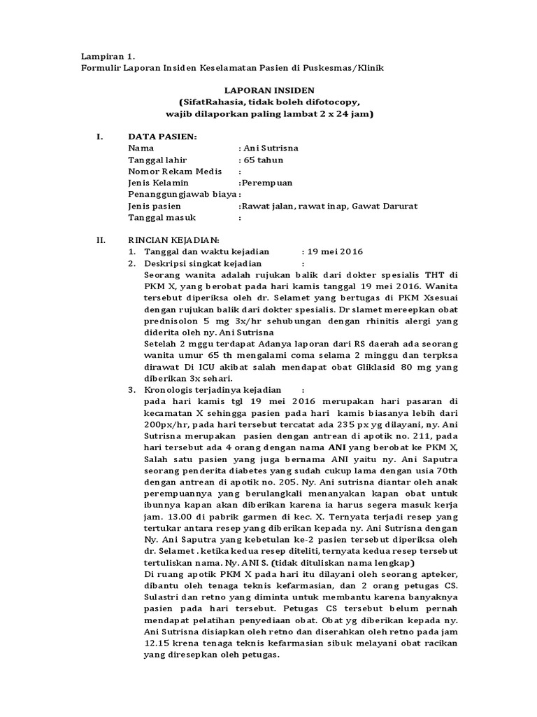CONTOH Laporan Insiden Dan RCA | PDF