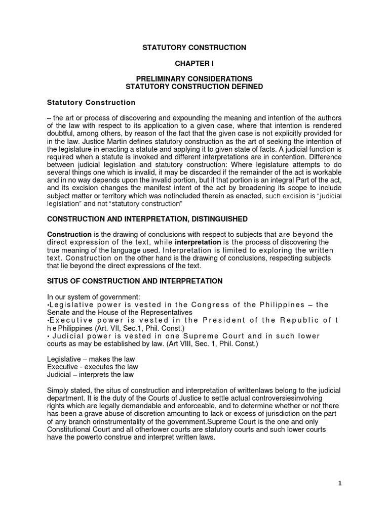 Statutory Construction | PDF | Statutory Interpretation | Repeal