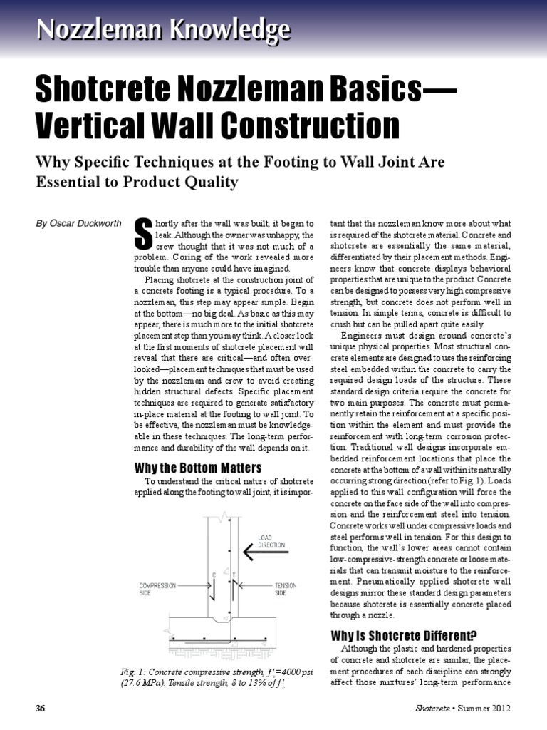 Shotcrete Nozzleman Basics - Vertical Wall Construction | PDF ...