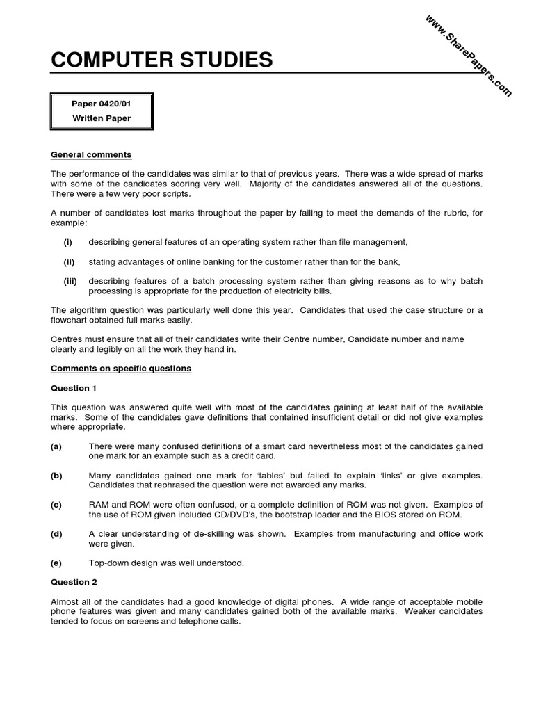 Computer studies exam paper analysis | PDF | Body Mass Index | Algorithms
