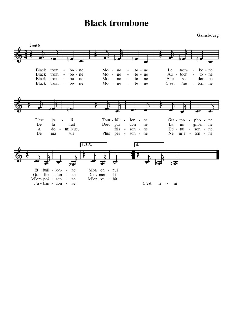Black Trombone Gainsbourg | PDF