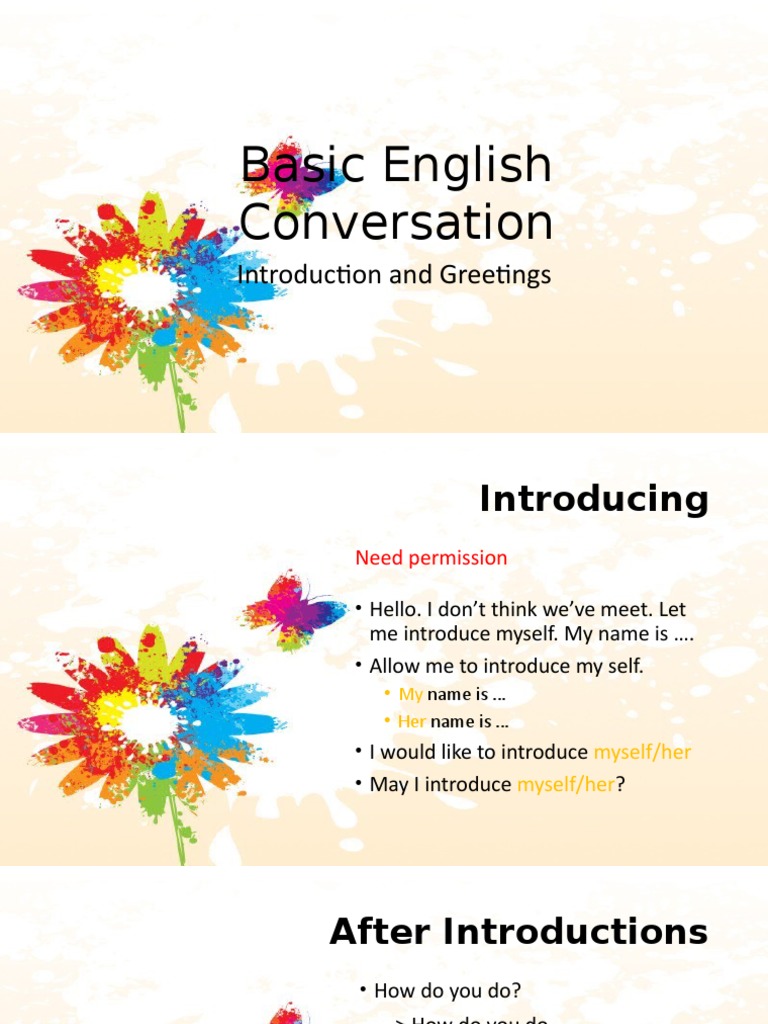Basic English Conversation | PDF | Written Communication | Communication