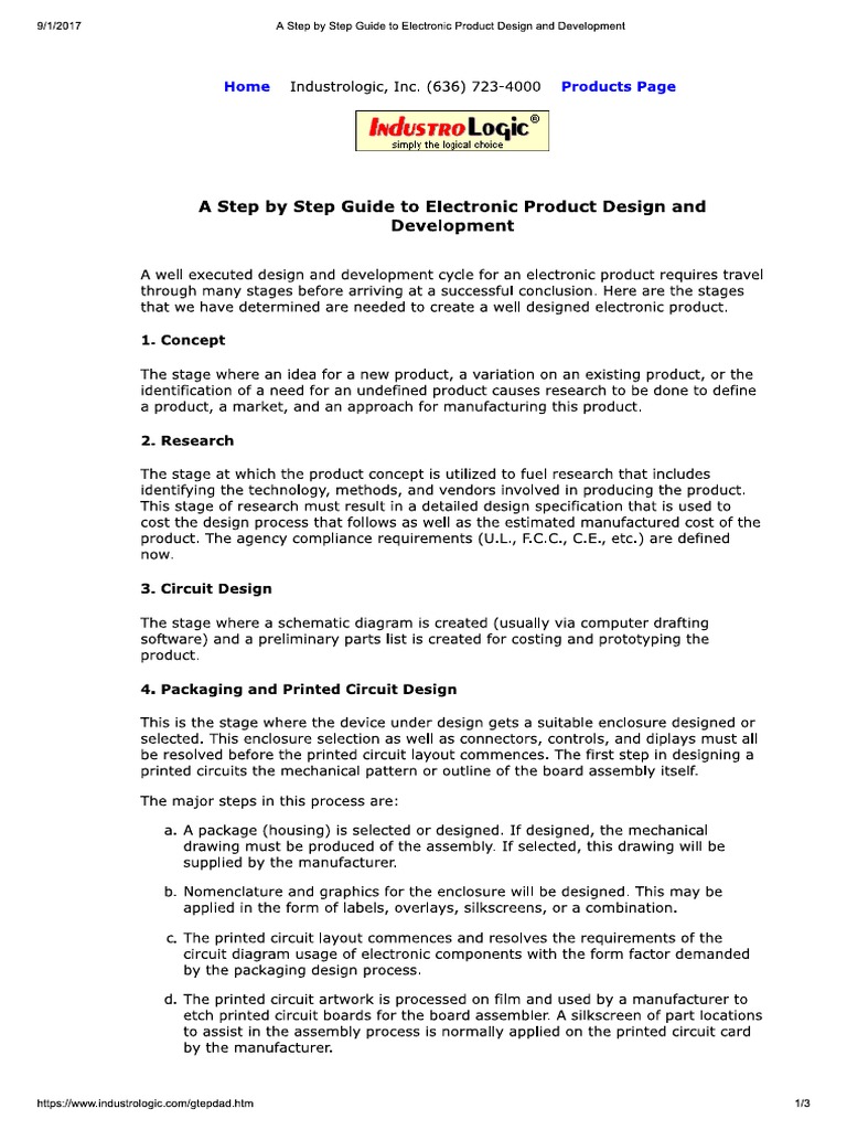A Step by Step Guide To Electronic Product Design and Development PDF | PDF