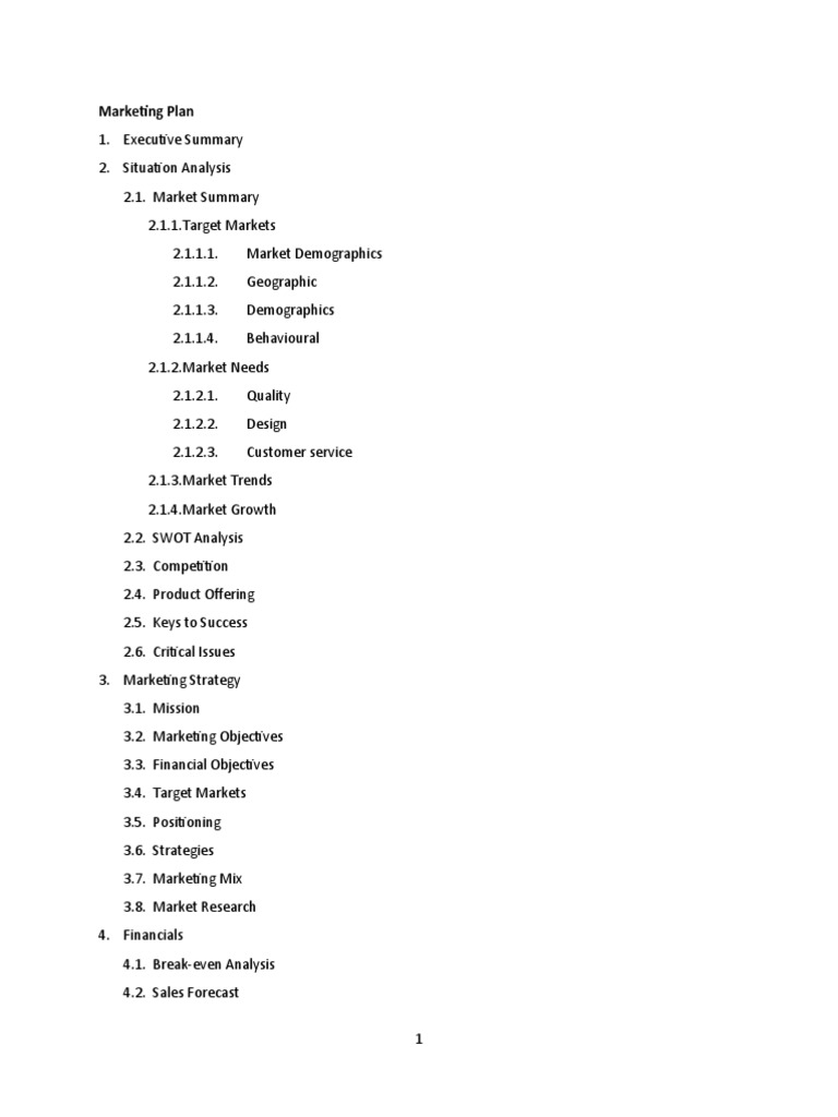 Marketing Plan - Layout | PDF