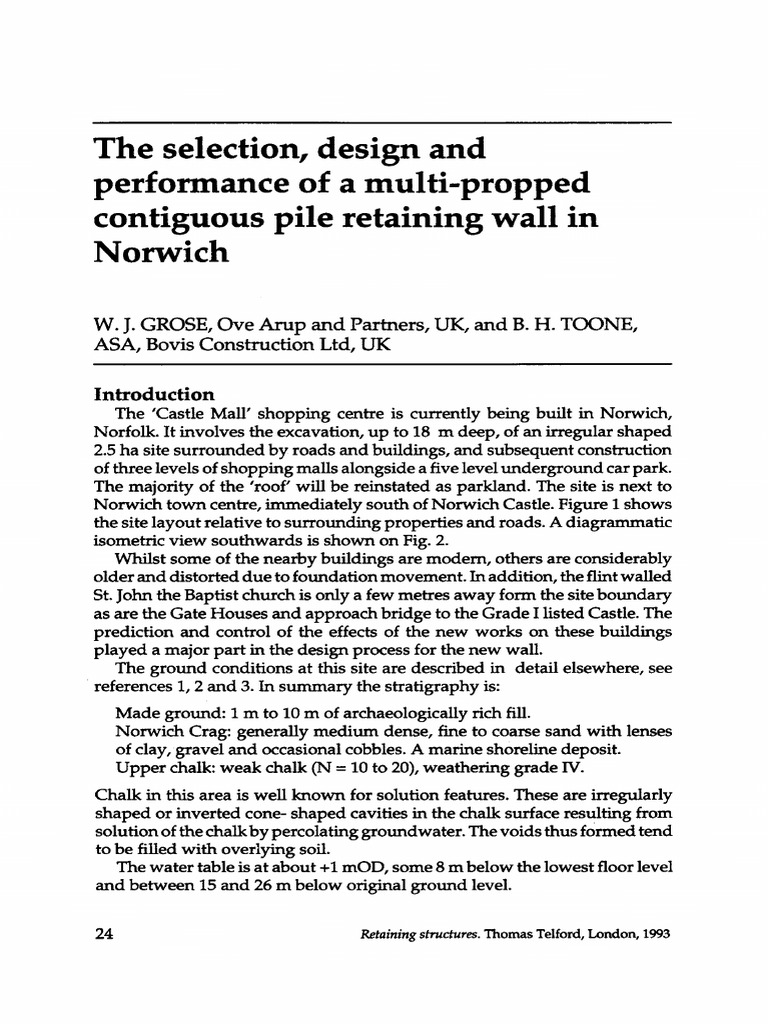 The Selection Multiple Prop For Contiguous Pile Retaining Wall | PDF ...
