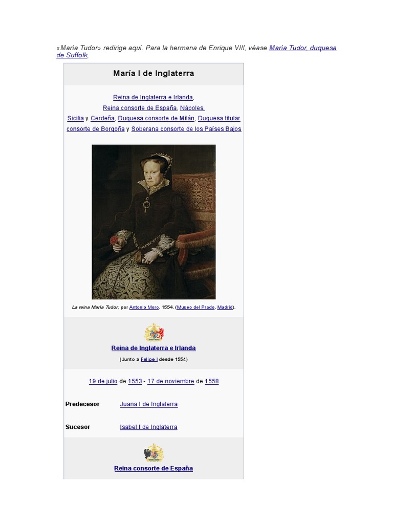 María I de Inglaterra: Historia y Legado | PDF | Henry viii de ...