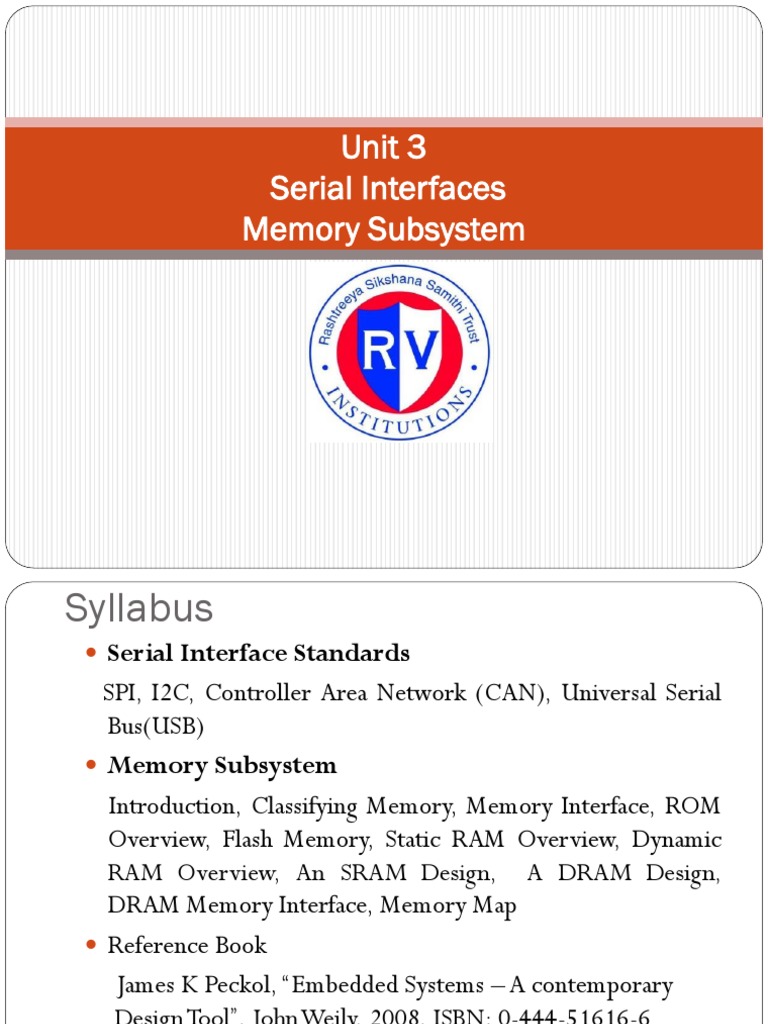 Unit 3 Serial Interfaces | PDF | Random Access Memory | Usb