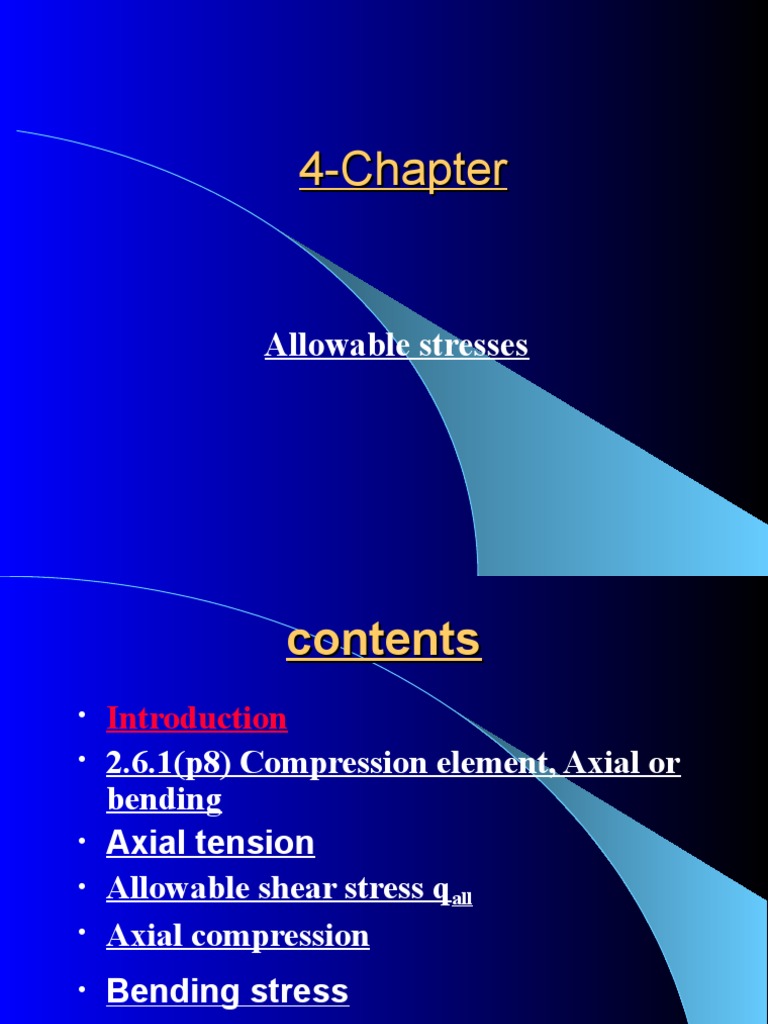 Chapter4 Allowable Stresse | PDF | Stress (Mechanics) | Bending