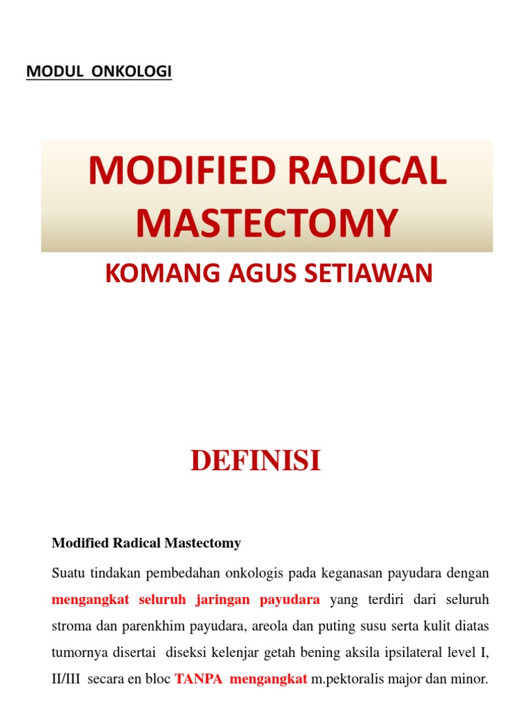 Kas Modified Radical Mastectomy | PDF