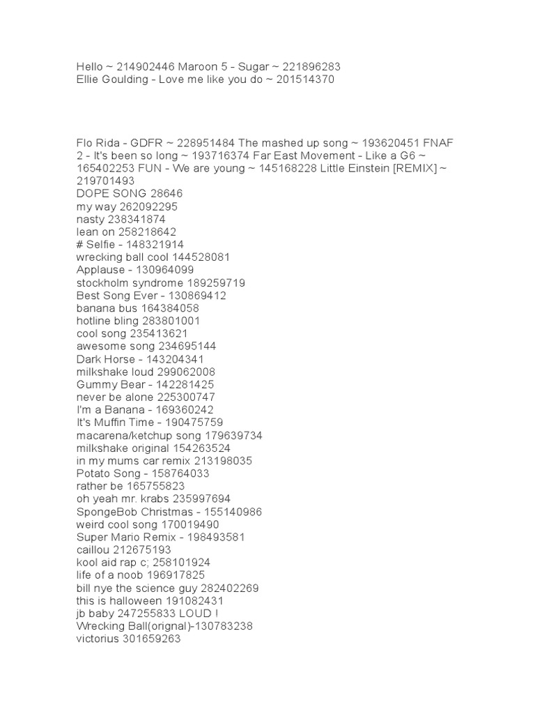 Codigos Musica Roblox | PDF | Hip Hop | Entertainment (General)