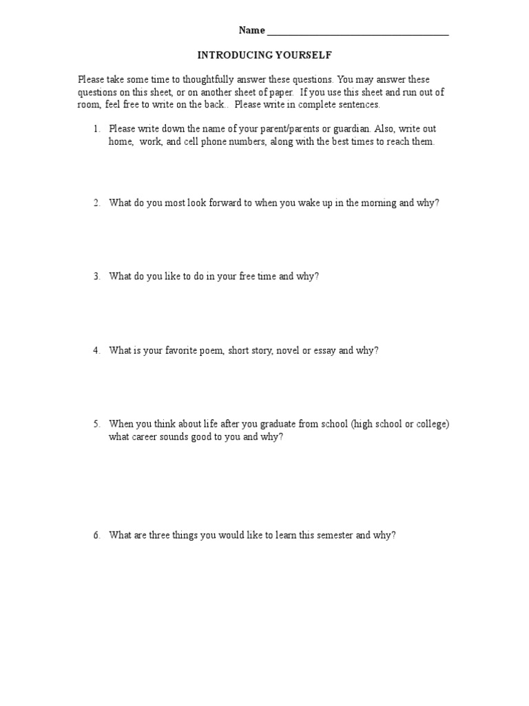 Introducing Yourself | PDF