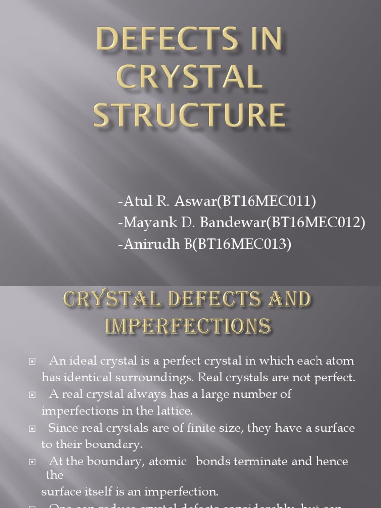 Types of Crystal Defects Explained | PDF | Dislocation ...