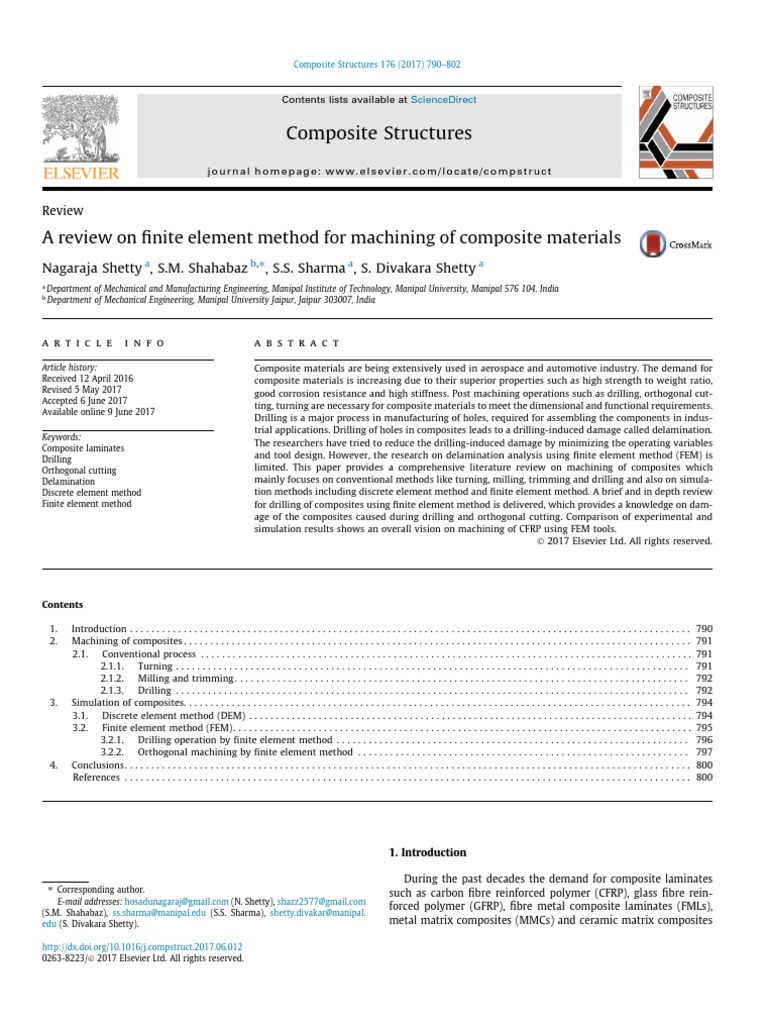1 - A Review On Finite Element Method For Machining of Composite Materials | PDF | Machining ...