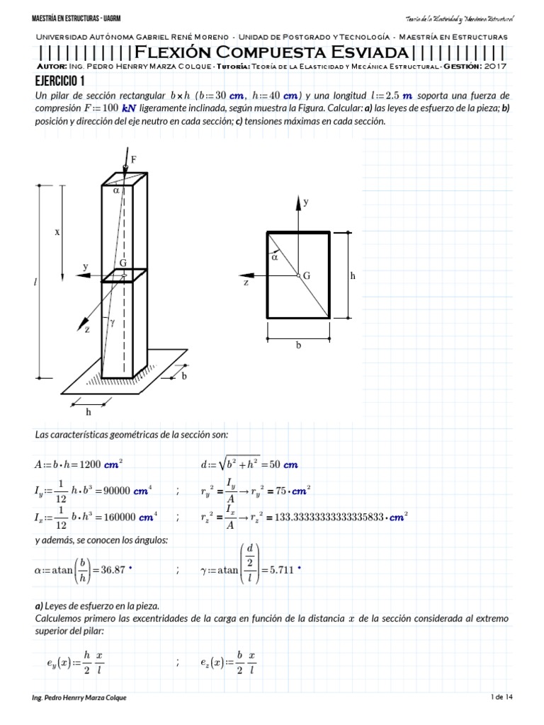 04 Flexión Compuesta Esviada | Estrés (Mecánica) | Doblar