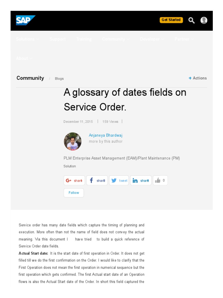 A Glossary of Dates Fields On Service Order | PDF | Information ...