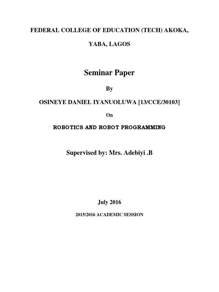 Robotics & Robot Programming | PDF | Robot | Robotics