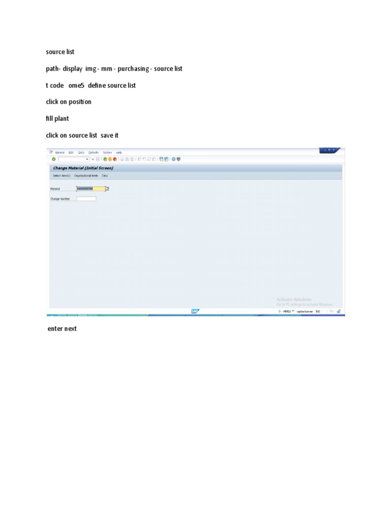 Source List Path-Display Img - MM - Purchasing - Source List T Code ...