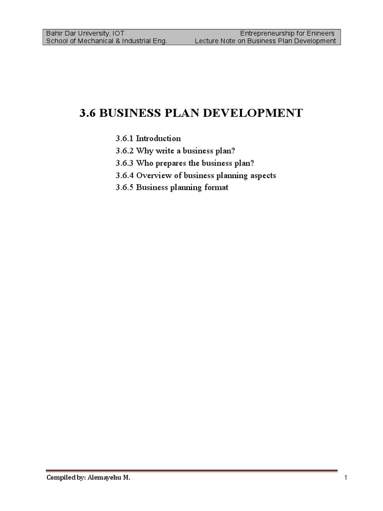 3.6. Business Plan Development | PDF | Business Plan | Retail