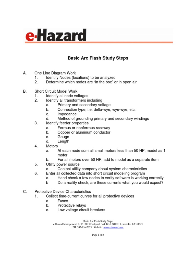 Arc Flash Study Steps | PDF | Electric Arc | Transformer