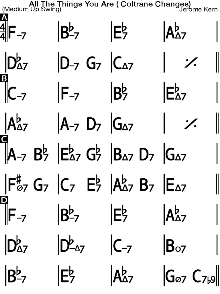 All The Things You Are (Coltrane Changes) PDF | PDF