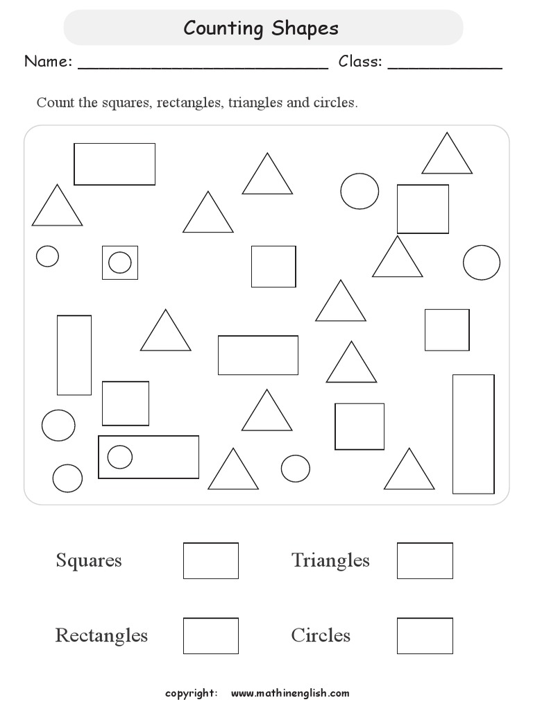 Counting Shapes: Squares Rectangles Triangles Circles | PDF